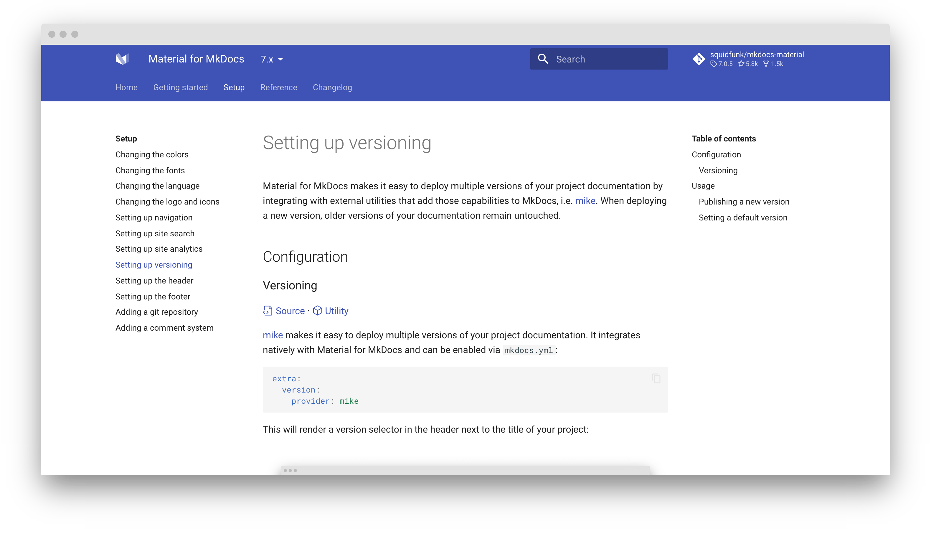 Setting up versioning - Plataforma MiLab